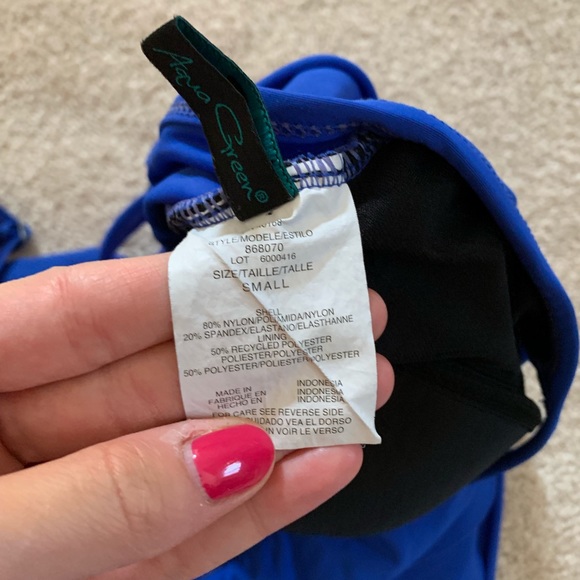 Aqua Green | Swim | Royal Blue Solid Ruffle One Piece Swimsuit | Poshmark